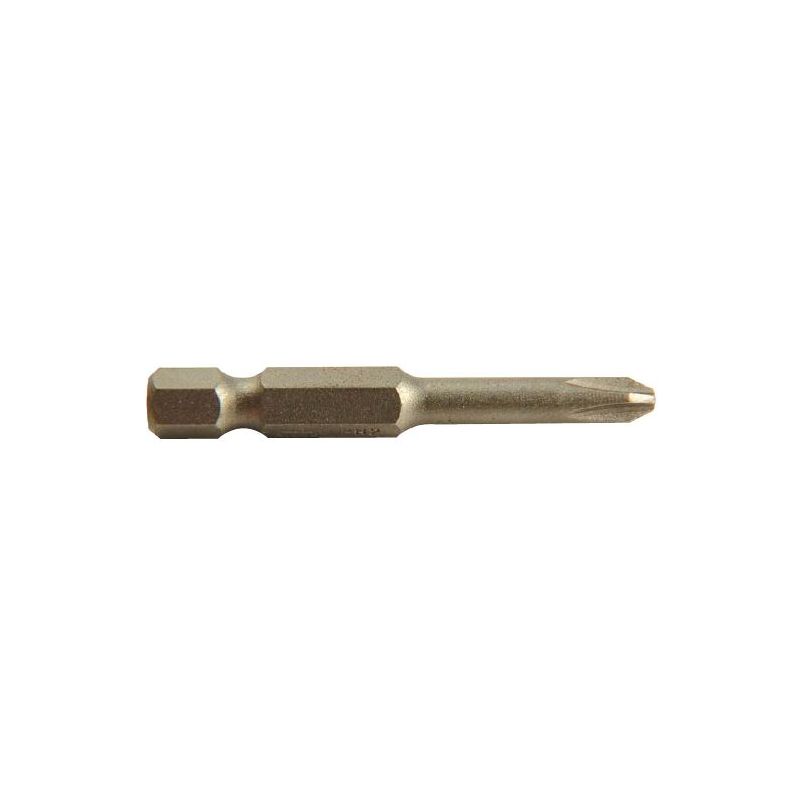 Screw driver bit, Pozi head, point size 2, 50mm, 1/4 shank, each
