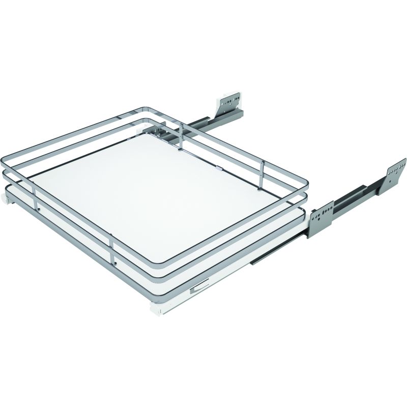 Sige pull-out basket (soft-close slide), white melamine base/flat ...