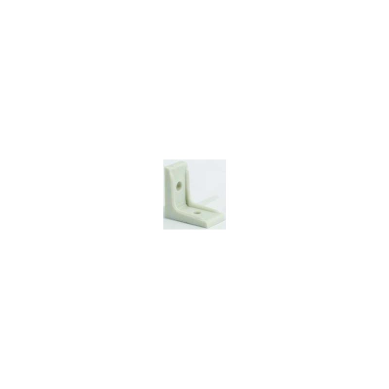 Connection Bracket. Single. 90 deg Angle. Nylon. 5mm Hole. White