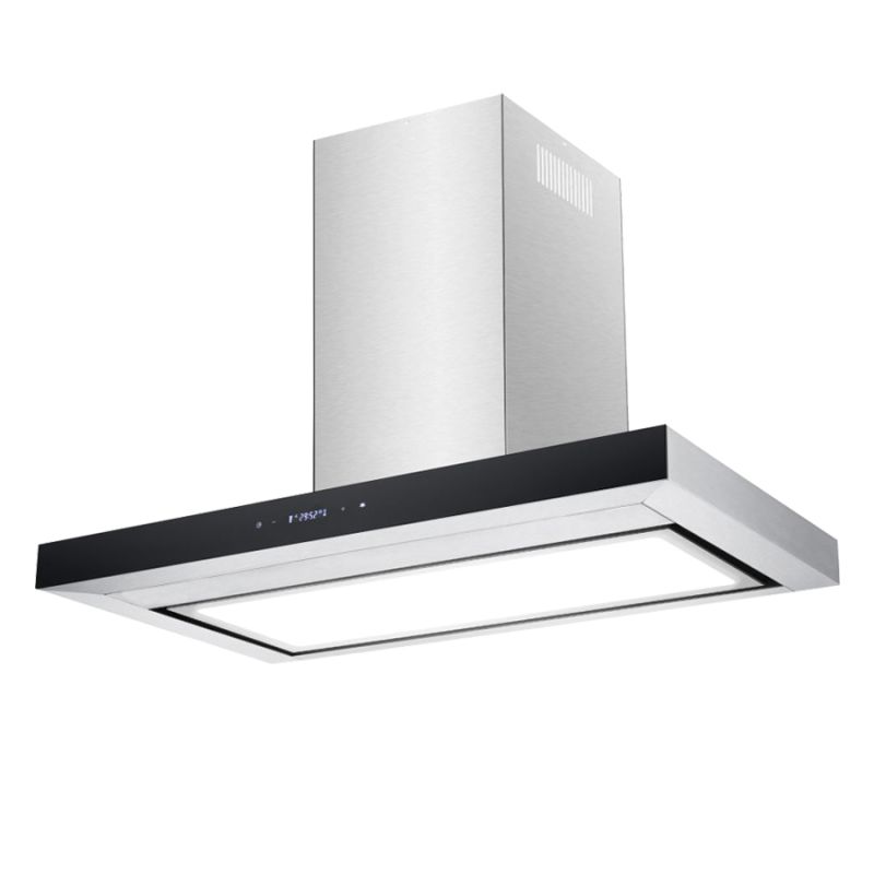 Domain 90cm Lightbox Hood Black Glass