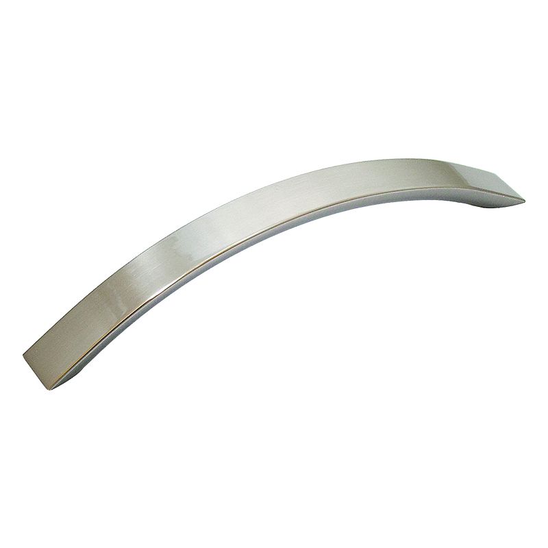 Handle Parabola Curved solid aluminium, 128mm c/c, brushed nickel